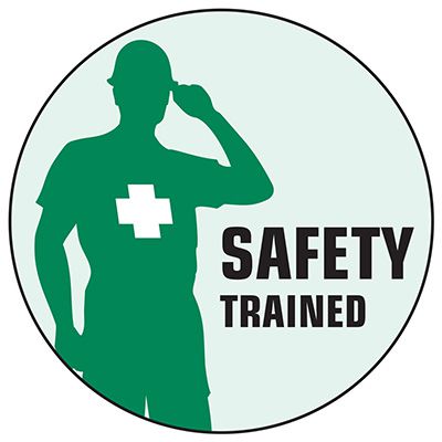 Hard Hat Labels - Safety Trained, Safety Training | Emedco
