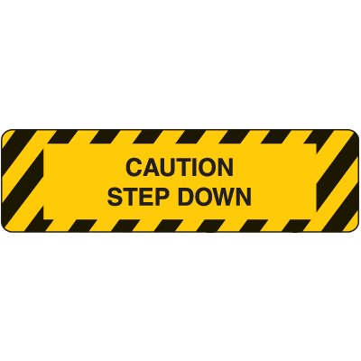 Anti-Slip Stair Treads - Caution Step Down | Emedco