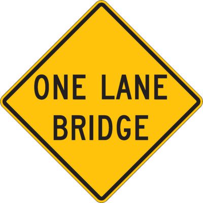 Reflective Warning Signs - One Lane Bridge Signs | Seton