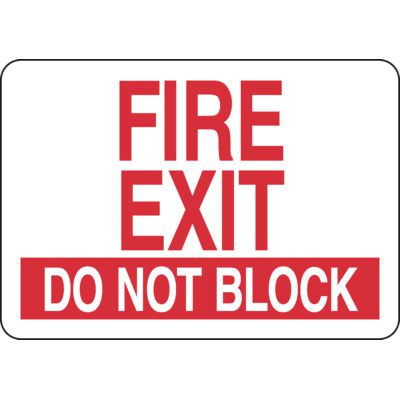 Fire Exit Do Not Block Signs, Safety Exit Signs | Seton | Seton
