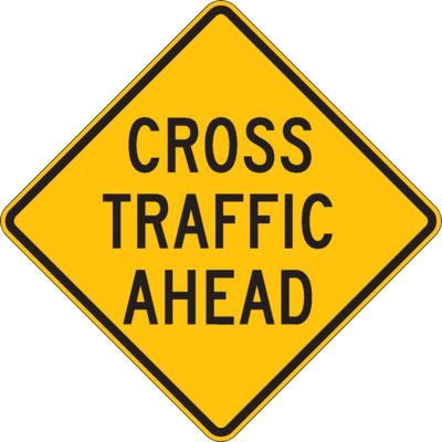 Reflective Warning Signs - Cross Traffic Ahead | Emedco