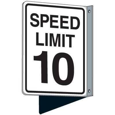 Flanged Traffic Speed Limit 10 Sign | Emedco