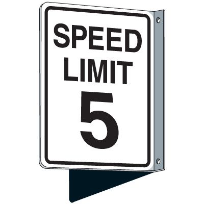 Flanged Traffic Speed Limit 5 Signs | Emedco