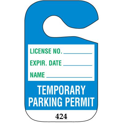 Temporary Numbered Parking Permits | Emedco