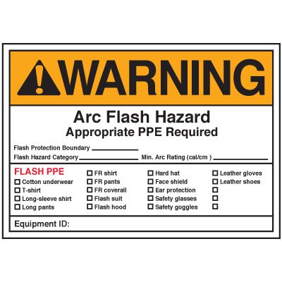 Arc Flash Labels - Warning Arc Flash Hazard | Emedco