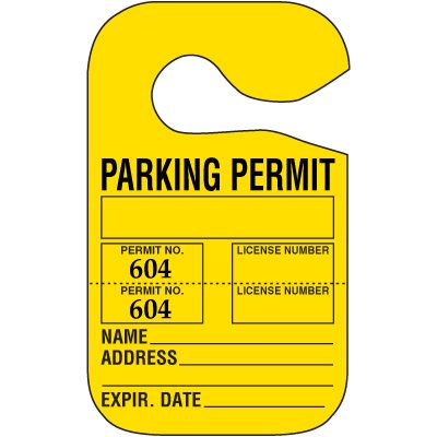 100 Perforated Hanging Write-On Parking Permits | Emedco