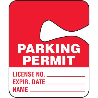 Hanging Cardstock Parking Permits | Emedco