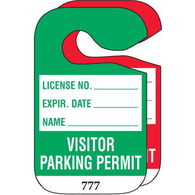 Hanging Cardstock Visitor Parking Permits | Emedco