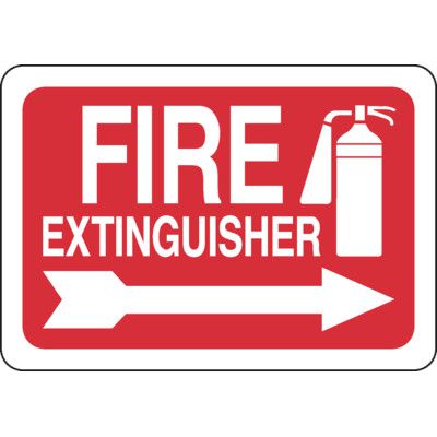 Fire Extinguisher Sign - Right Arrow | Emedco
