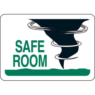 Severe Weather Safe Room Sign | Emedco