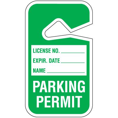 Hanging Write-on Plastic Parking Permits | Emedco