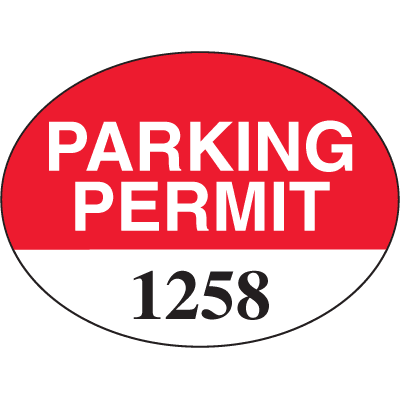 Oval Vinyl Parking Permits | Emedco