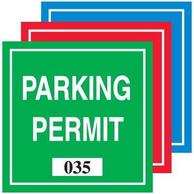 Square Vinyl Parking Permits | Emedco