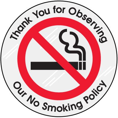 Smoking Policy Clear Adhesive Labels | Emedco