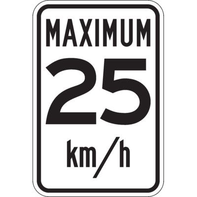 Speed Limit Sign - Maximum 25 km/h from Seton.ca@ Stock items ship ...