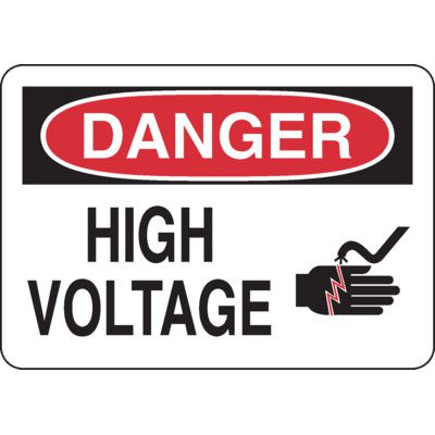 Danger High Voltage - Industrial OSHA Machine Hazard Sign | Seton | Seton