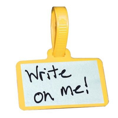 Medium Write-On Tag Ties, Plastic Tags, Blank Tags | Emedco