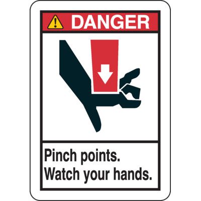 ANSI Danger Pinch Point Watch Your Hand Signs, ANSI Signs | Seton | Seton