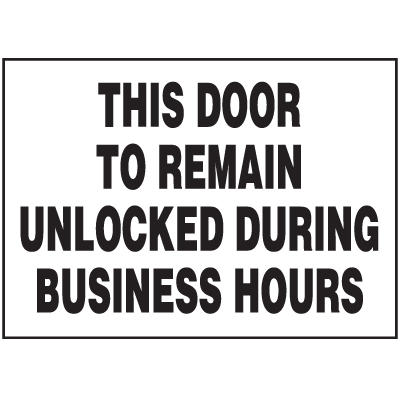 Security & Door Labels- Door Unlocked | Seton