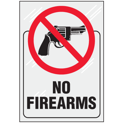 No Firearms Clear Label | Emedco