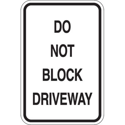 Vehicle Control Signs - Do Not Block | Seton