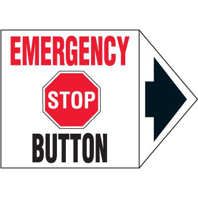 Arrow Labels - Emergency Stop Button | Emedco