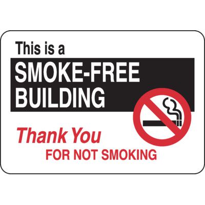 This Is A Smoke-Free Building Sign | Emedco