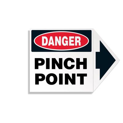 Arrow Labels - Danger Pinch Point | Emedco