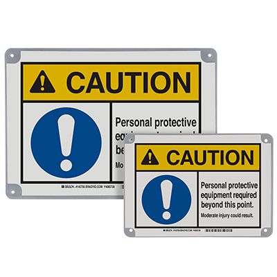 ToughWash® Encapsulated Signs - Caution Personal Protective Equipment ...