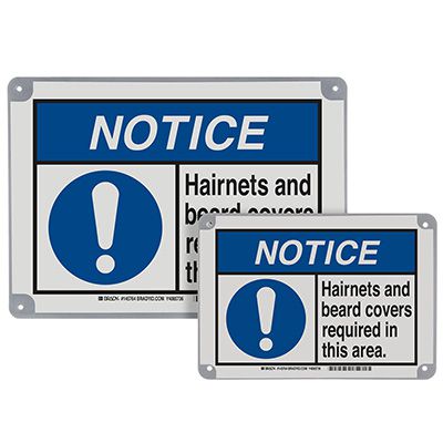 ToughWash® Encapsulated Signs - Hair Covering Required | Emedco