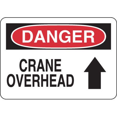 Crane Safety Signs - Danger Crane Overhead, OSHA & ANSI Compliant ...