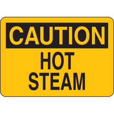 Caution Hot Steam Safety Sign | Emedco