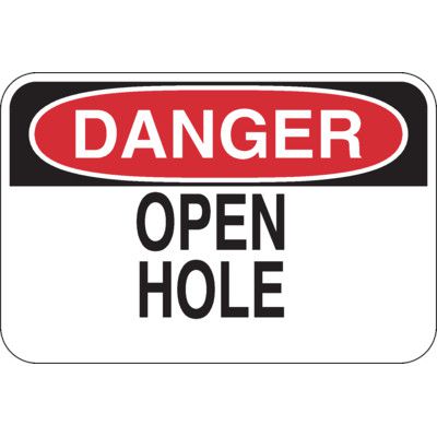 Giant Hazardous Work Zone Signs - Danger Open Hole|Seton Canada | Seton.ca
