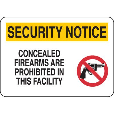 Gun Prohibited Signs & No Weapons Allowed Signs | Emedco
