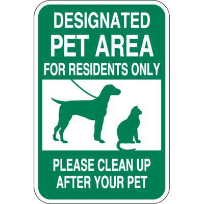 Pet Area Please Clean Up After Your Pet Sign | Emedco