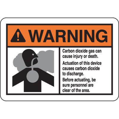 CO2 Extinguishing Systems Signs - Actuation causes CO2 to discharge | Seton