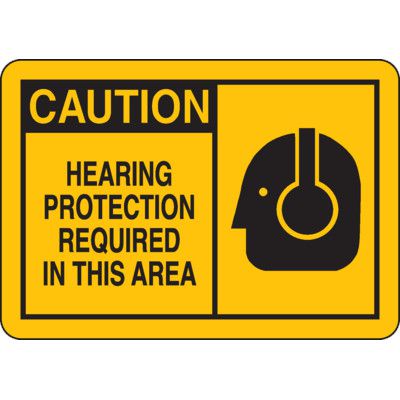 Safety Alert Signs - Caution Hearing Protection Required In This Area ...