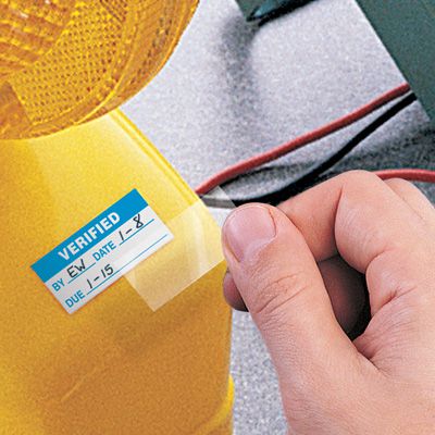 Clear Protective Cover, Write-On Safety Labels | Emedco