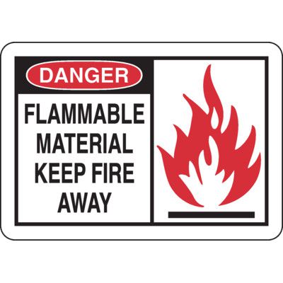 Danger Signs - Flammable Material Keep Fire Away | Emedco