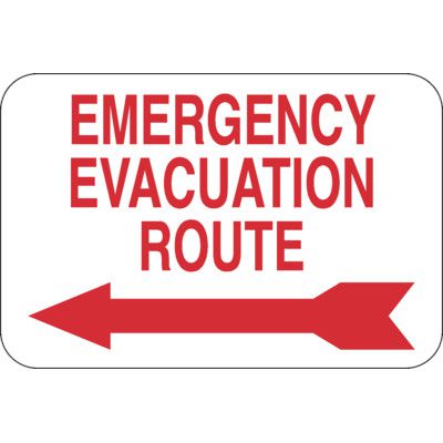 Emergency Evacuation Route Sign - Left Arrow | Seton Canada | Seton.ca