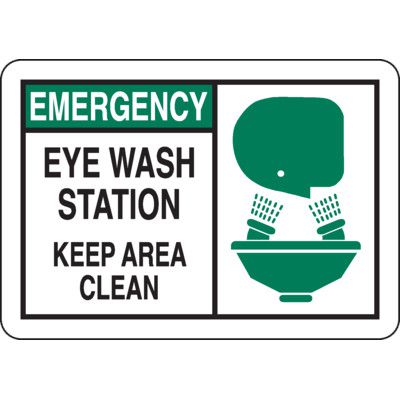 Eyewash Station Signs - Keep Area Clean, Safety And Security | Emedco