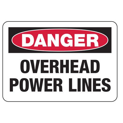 Danger Signs - Overhead Power Lines | Emedco