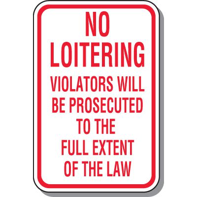 No Loitering Sign | Emedco