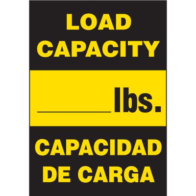 Bilingual Load Capacity Labels | Emedco