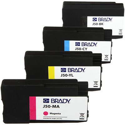 Brady J50-CMYK BradyJet J5000 Ink Cartridge - Black/Cyan/Magenta/Yellow ...