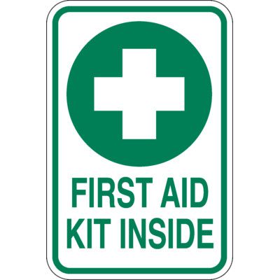 First Aid Kit Inside Extra Large Sign | Emedco