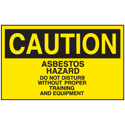 Asbestos Warning Stickers - Caution, Asbestos Hazard | Seton