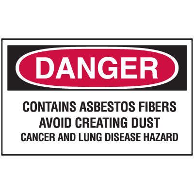 Danger Contains Asbestos Labels | Emedco
