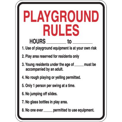 Playground Rules - Playground Signs | Seton | Seton