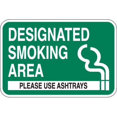 Heavy-Duty Designated Smoking Area Sign | Outdoor | Seton